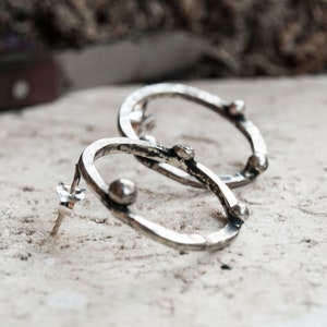 Rustic Earrings Sterling Silver Jewelry for Women Handmade - Etsy