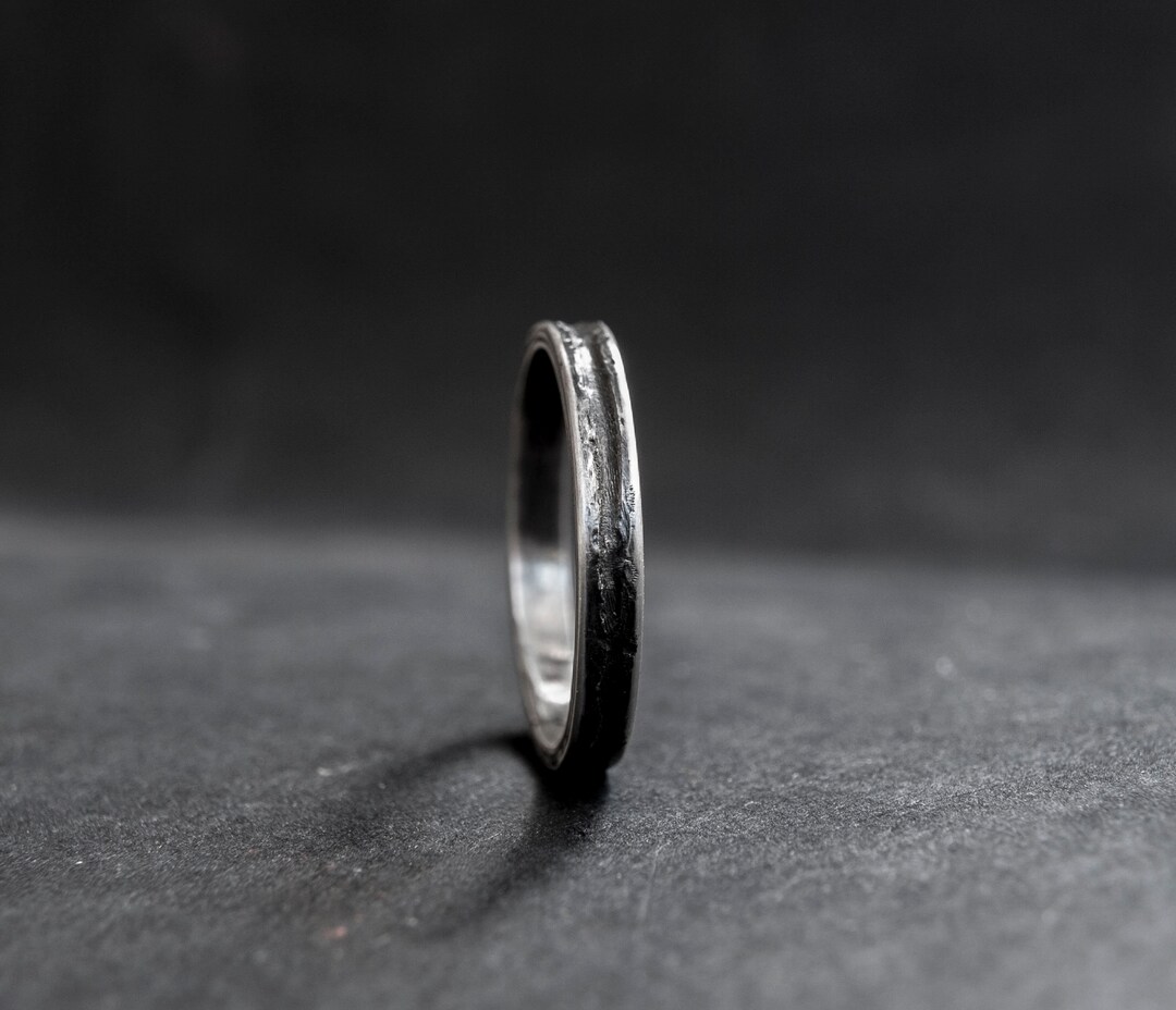 Silver Bands Men Silver Ring Rustic Silver Jewelry Unisex Silver Ring ...