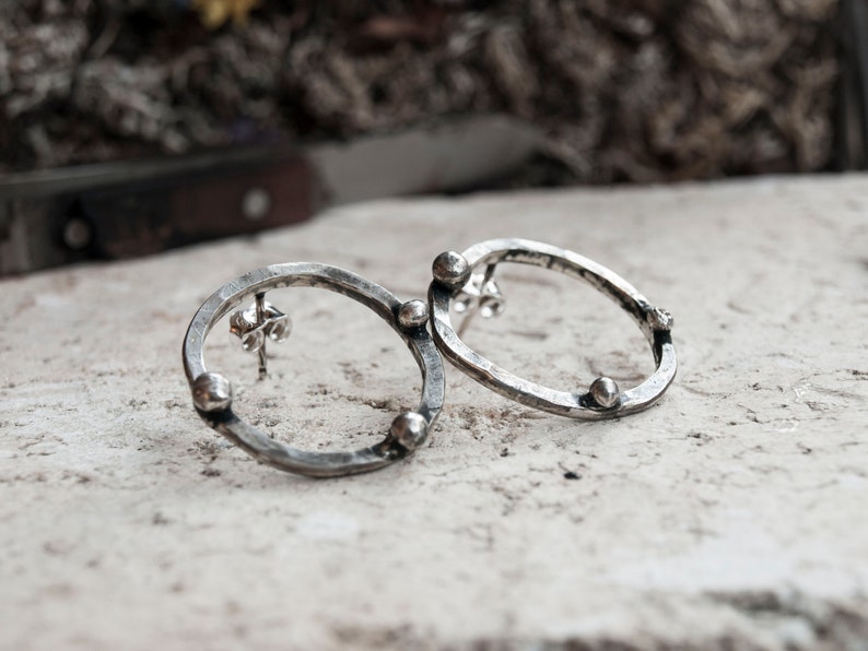 Rustic Earrings Sterling Silver Jewelry for Women Handmade - Etsy