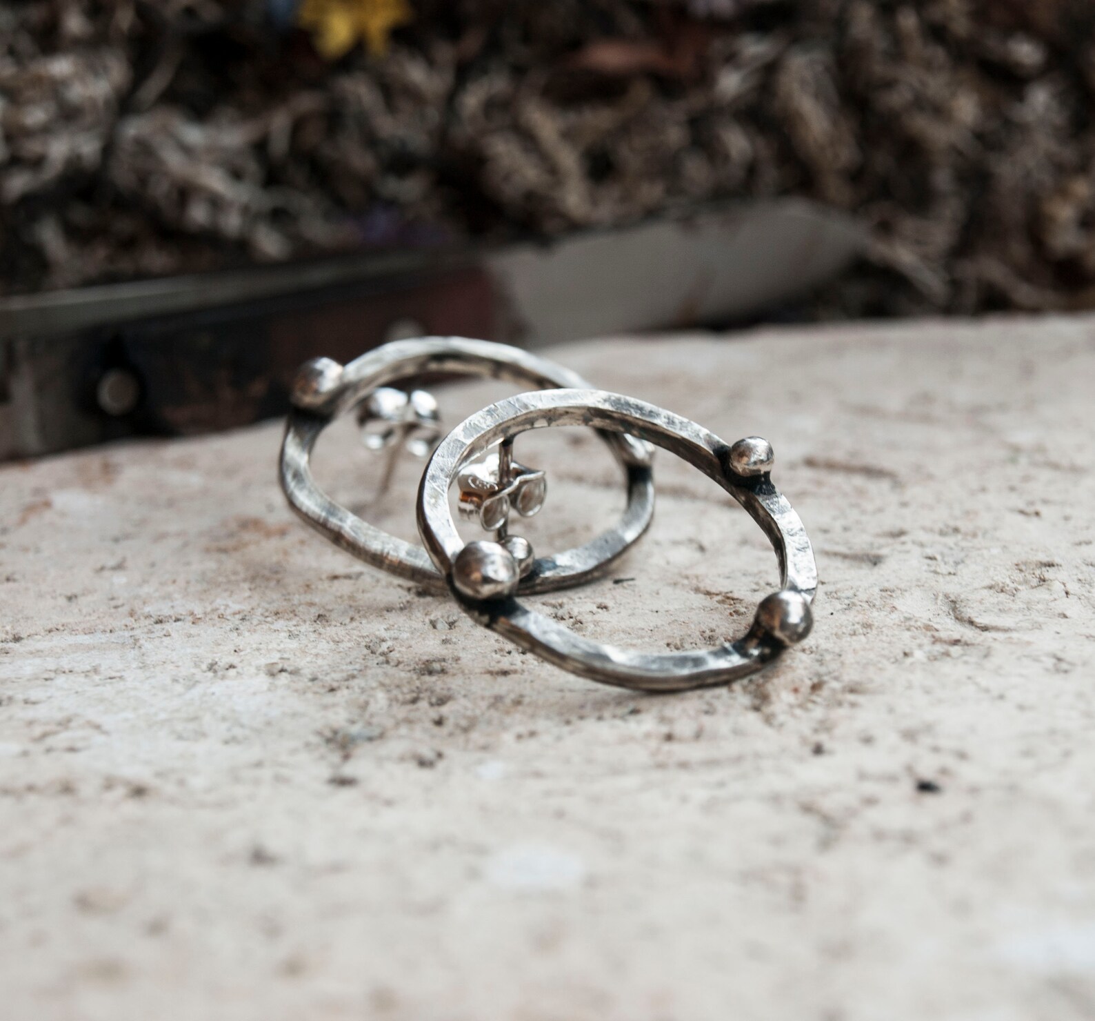 Rustic Earrings Sterling Silver Jewelry for Women Handmade - Etsy