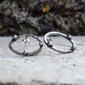 Rustic Earrings Sterling Silver Jewelry for Women Handmade - Etsy