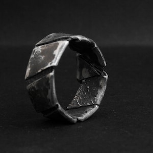 Brutalist Silver Ring Statement Ring Silver Men Oxidized Silver Ring ...