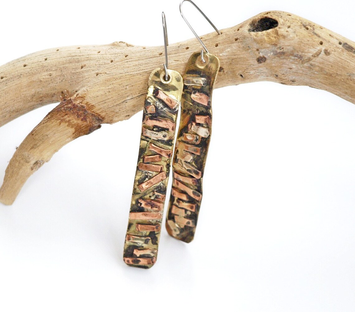 Long Bar Earrings Metal Dangle Drop Vertical Bar Stick Dangle - Etsy