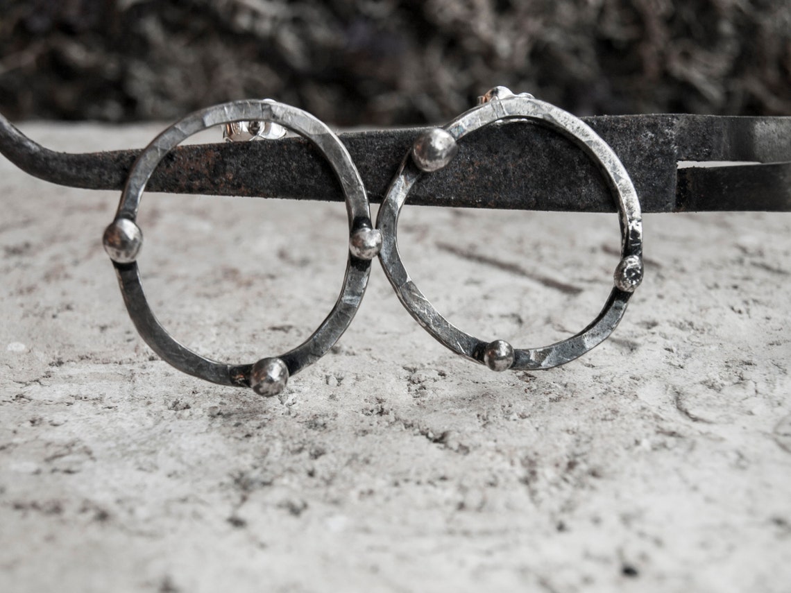 Rustic Earrings Sterling Silver Jewelry for Women Handmade - Etsy