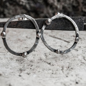 Rustic Earrings Sterling Silver Jewelry for Women Handmade - Etsy