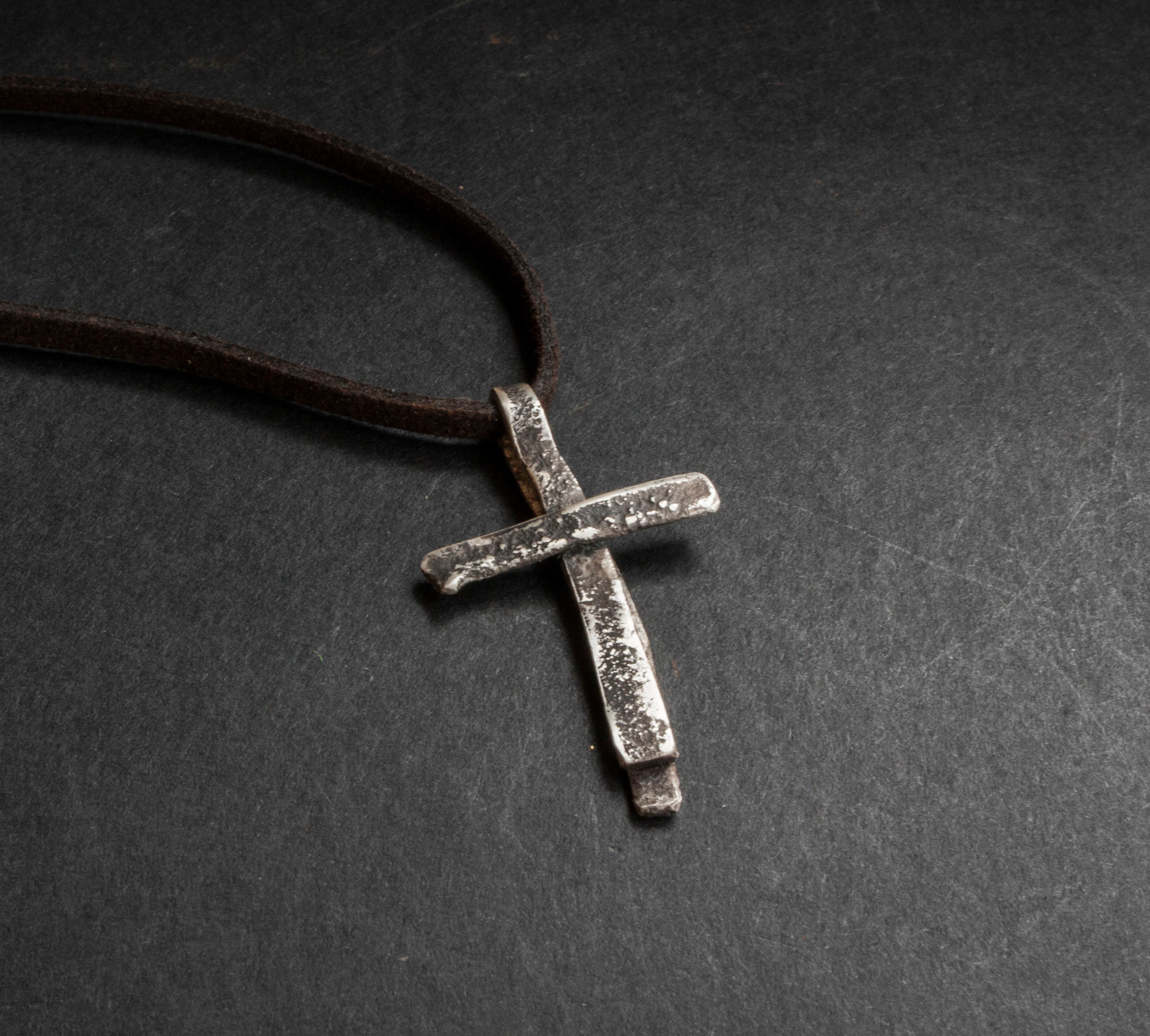 Cross Necklace / Rustic Cross / Silver Necklace Cross / Rustic | Etsy
