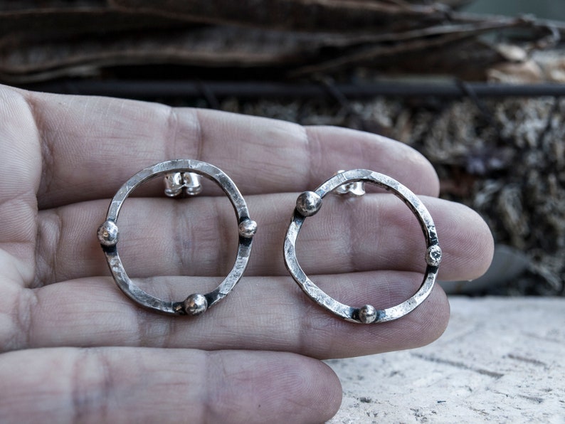 Rustic Earrings Sterling Silver Jewelry for Women Handmade - Etsy