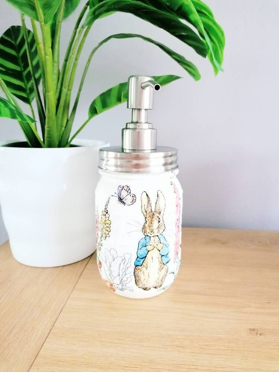 Peter Rabbit Soap Dispenser Bunny Farmhouse Mason Jar - Etsy