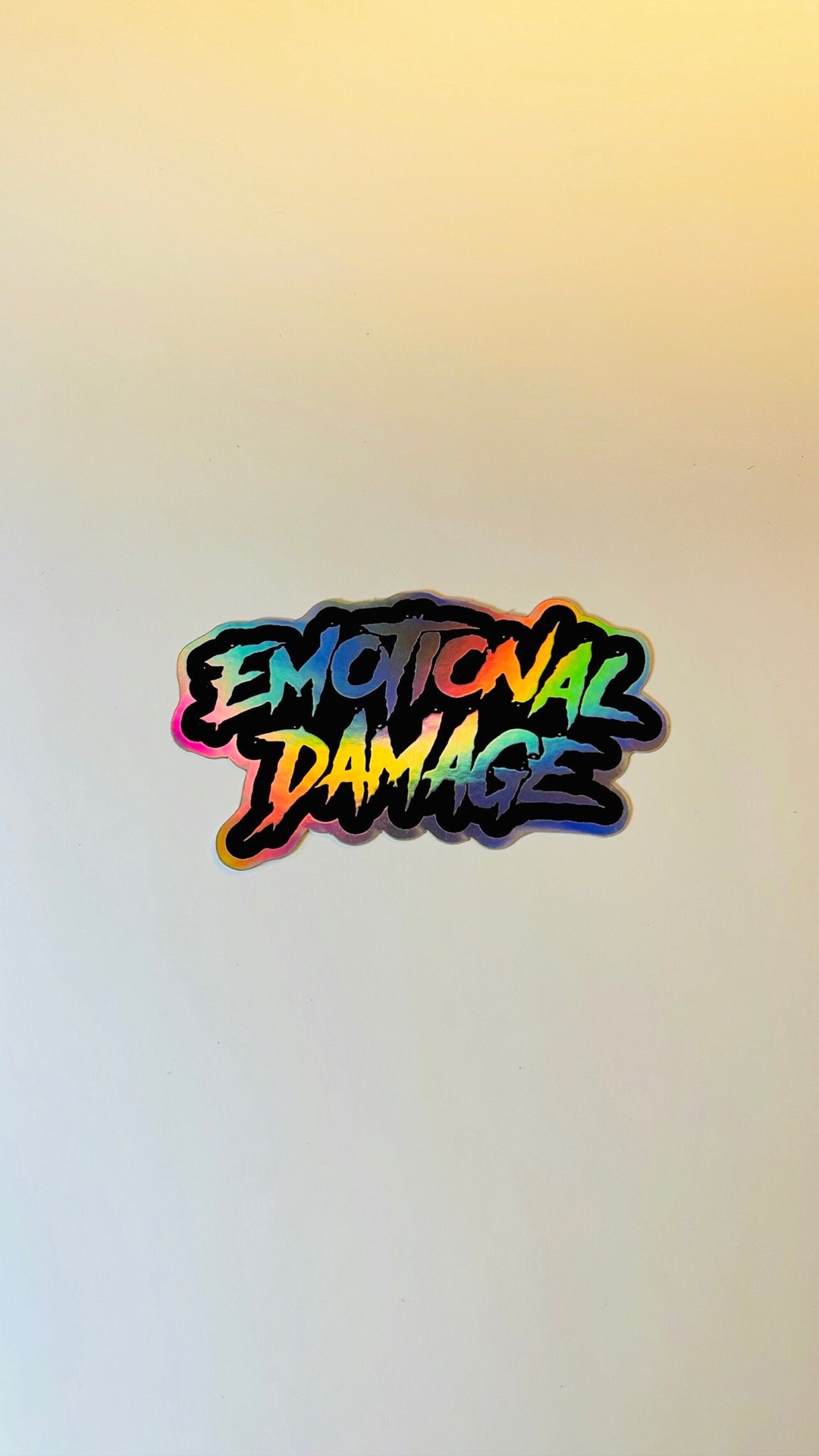 Holographic Emotional Damage Sticker Self Care Reminder Therapy Sticker ...