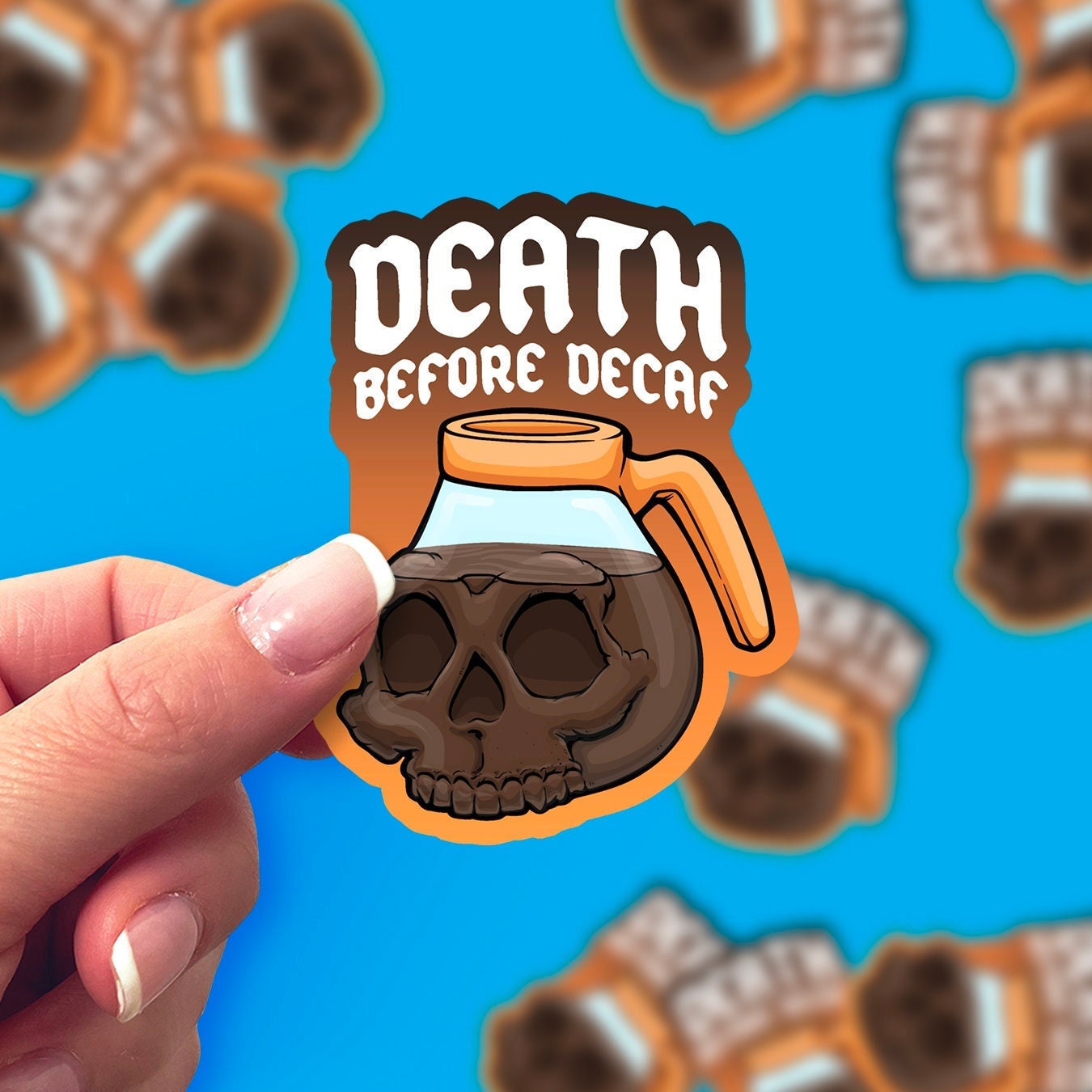 Death Before Decaf Coffee Stickers Skateboard Stickers - Etsy
