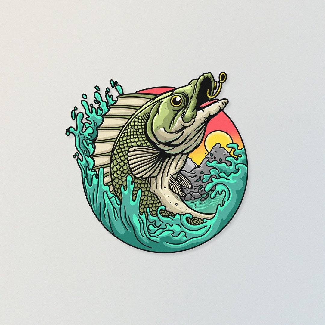 Bass Fishing Clip Art Fishing PNG Digital Download Fisherman Sunset ...