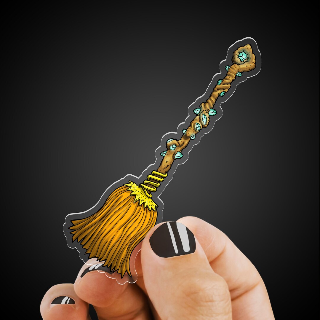 Transparent Witches Broom Sticker Witchy Sticker Halloween - Etsy