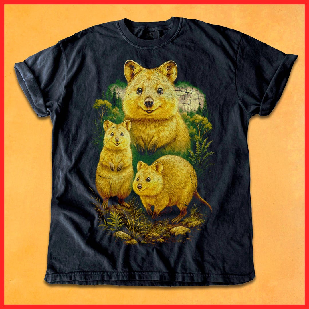 Quokka Forest Shirt: Vintage Australian Wildlife Tee, Cute Quokka ...