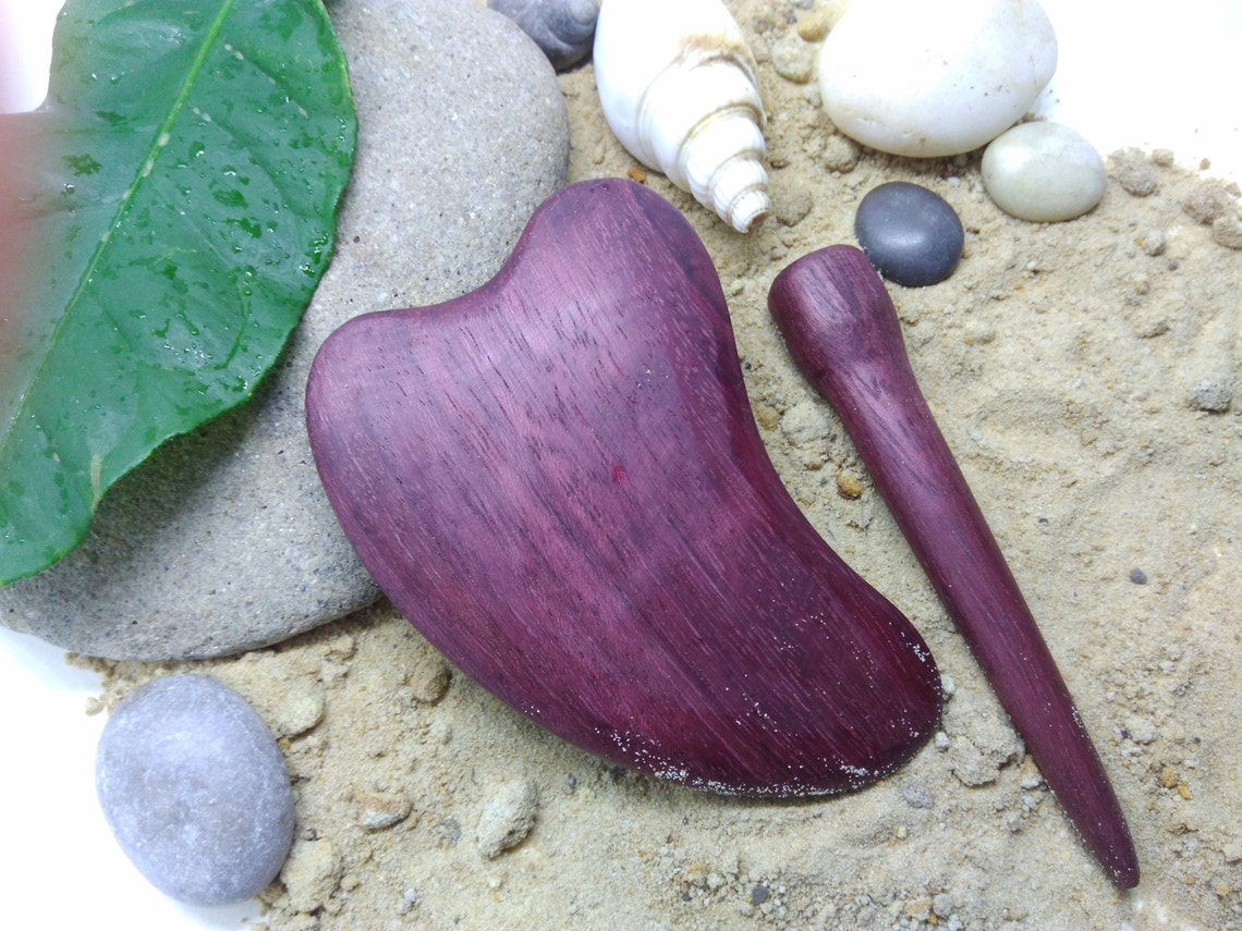 Set of 2 Wooden Gua sha tools set gua sha set body massage | Etsy
