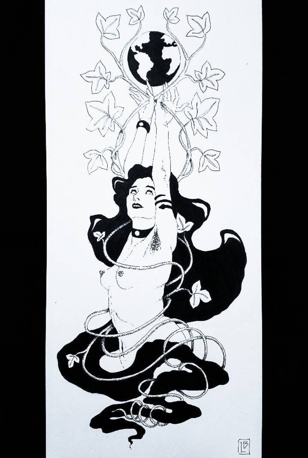 Gaia Goddess Drawing by Louis Braquet Art Nouveau Drawing - Etsy