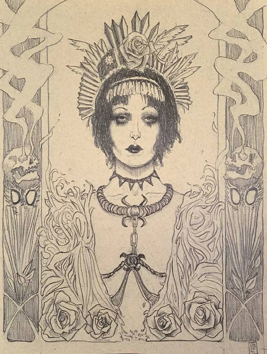 Vamp 2 Graphite & Charcoal Drawing by Louis Braquet Art - Etsy