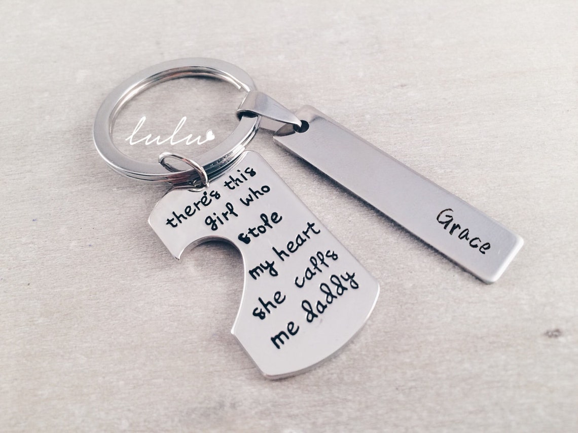 Personalized keychains for dad and necklace set Gifts for | Etsy