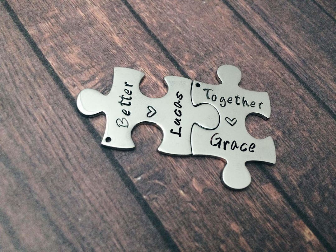 Jigsaw Puzzle Piece Keychain Better Together - Couple Matching Set ...