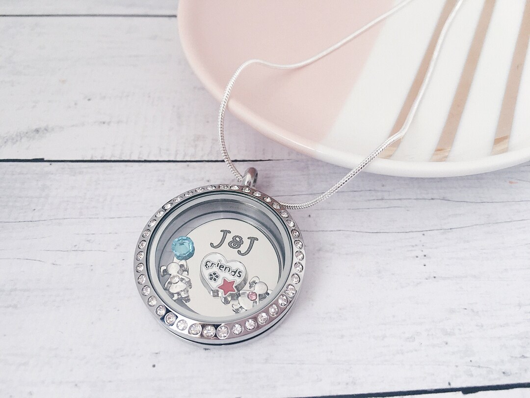 Best Friends Locket Necklace Personalised Gifts BFF - Memory Floating ...