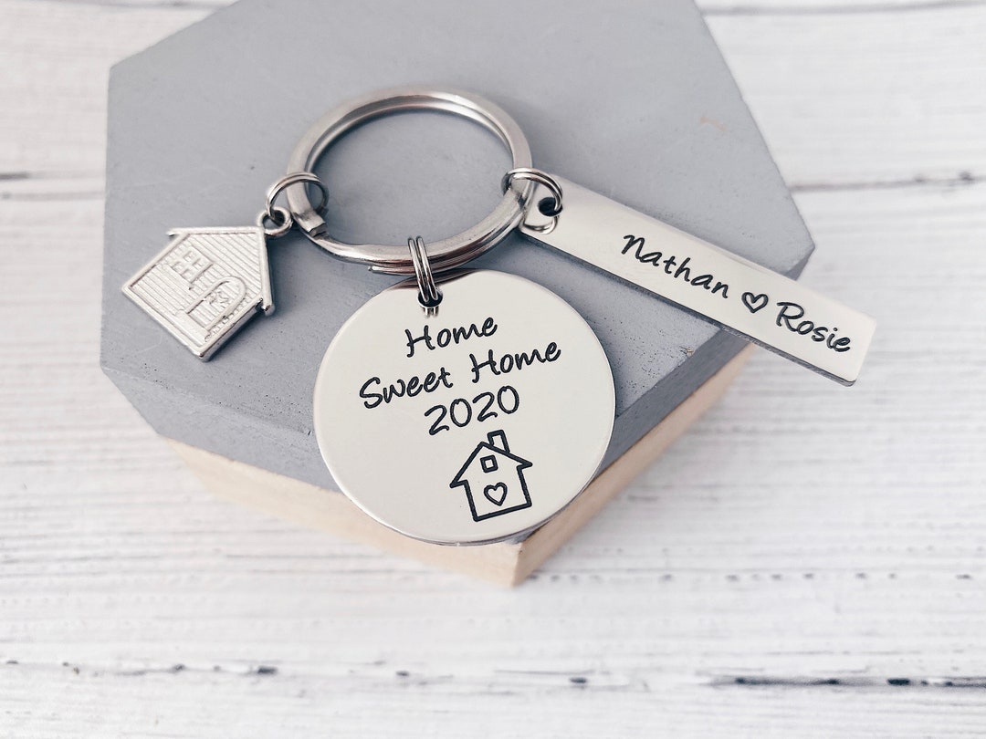 Sweet Home Keyring Housewarming Gift - New House Couple First Home Gift ...