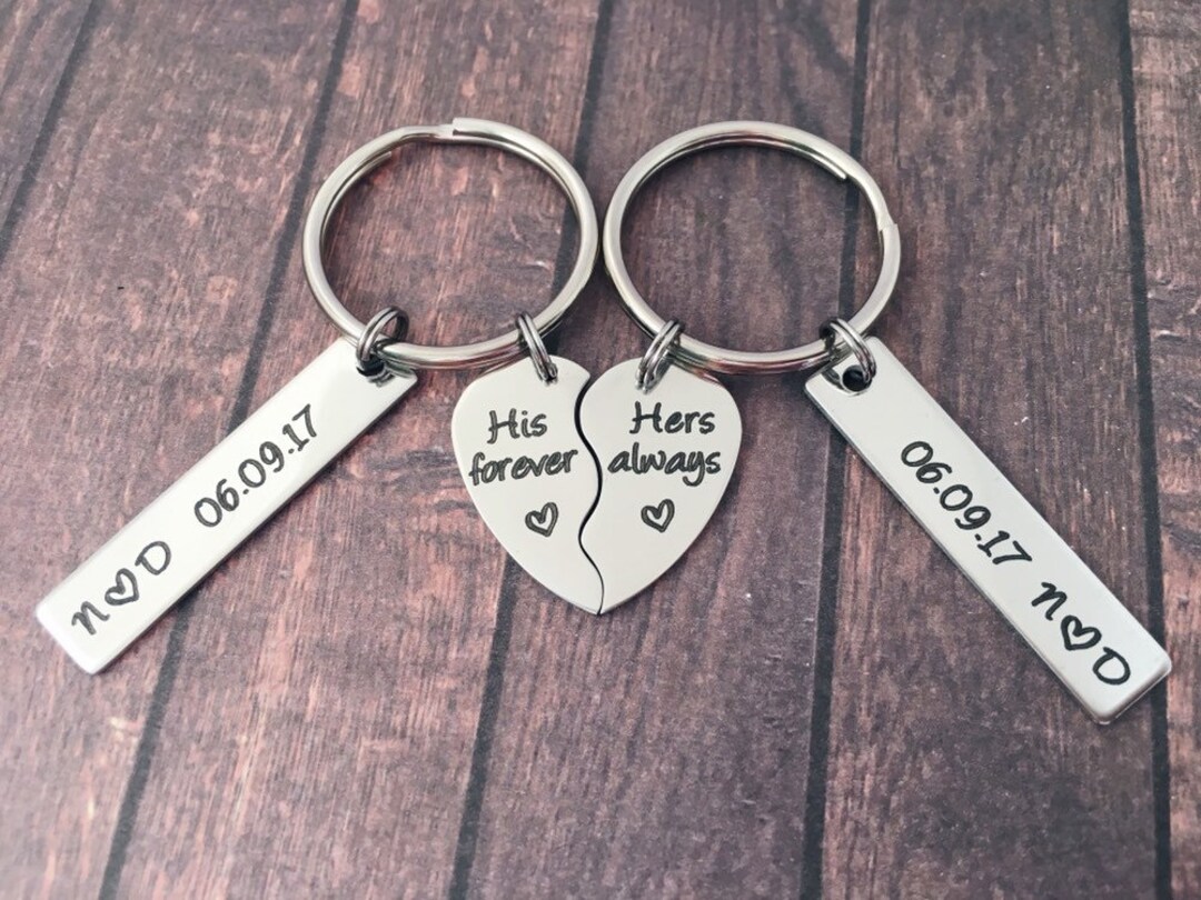 Half Heart Puzzle Couple Keychain Set Gifts - Half Heart Couple Love ...