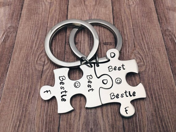 Best Friends Matching Set Jigsaw Puzzle Piece Keyring Bestie - Etsy