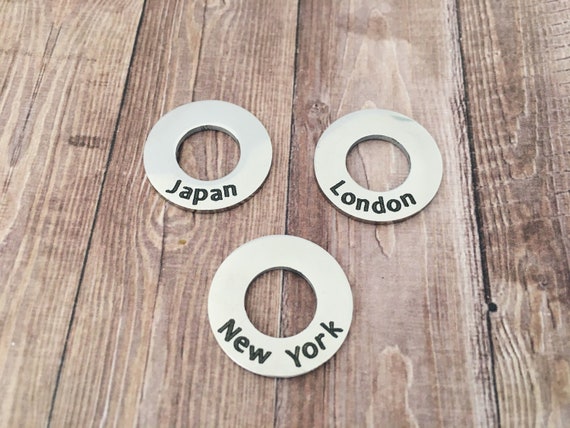 Additional Rings for your Travel Key ring Contry Travel rings | Etsy