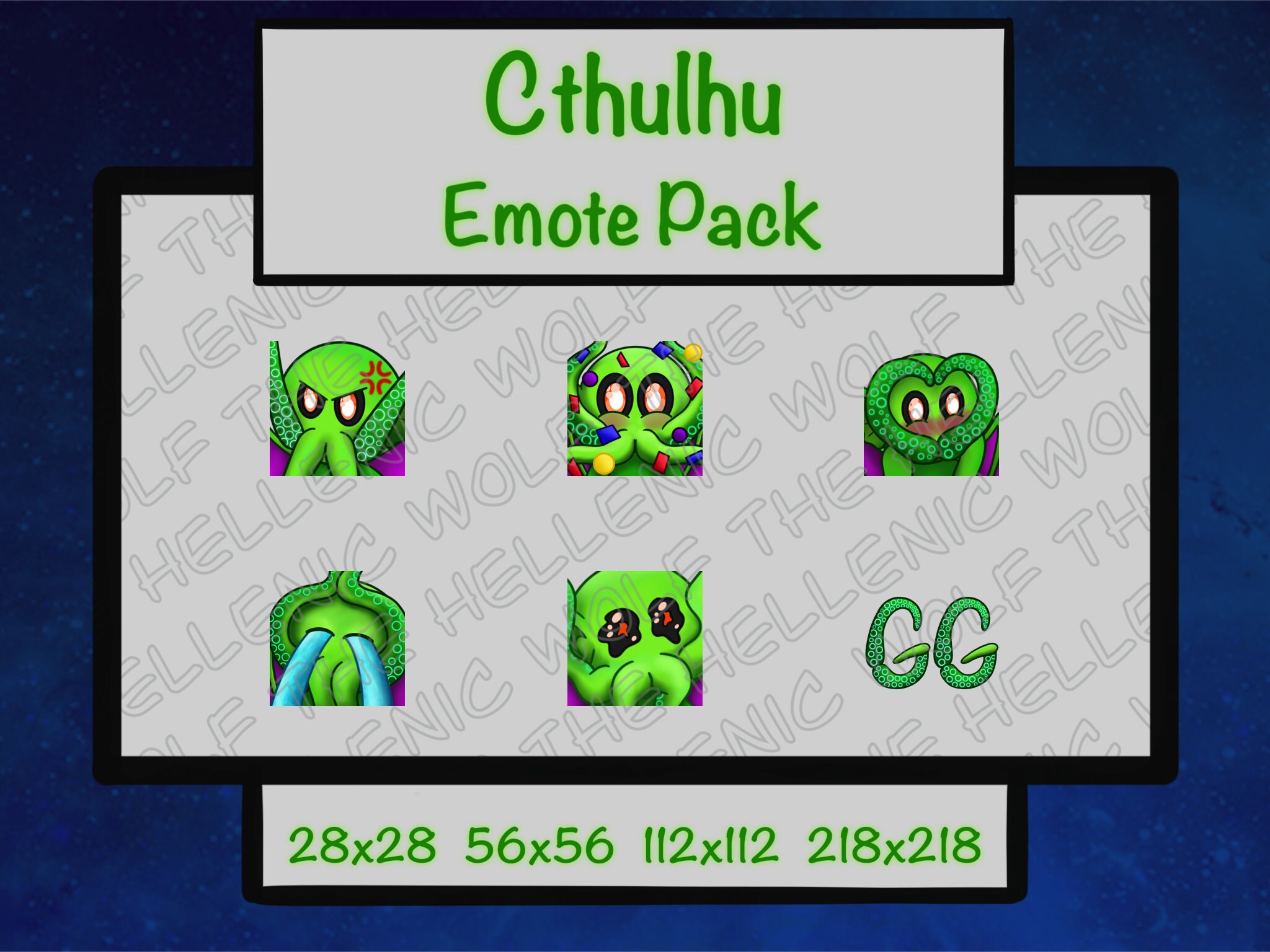 Cthulhu Themed Streamer Pack (emotes and Sub/bit Badges)) - Etsy