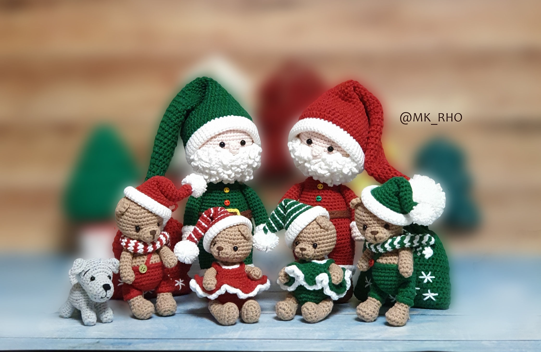 Santa and Christmas Bear Crochet Christmas Pattern Amigurumi - Etsy UK