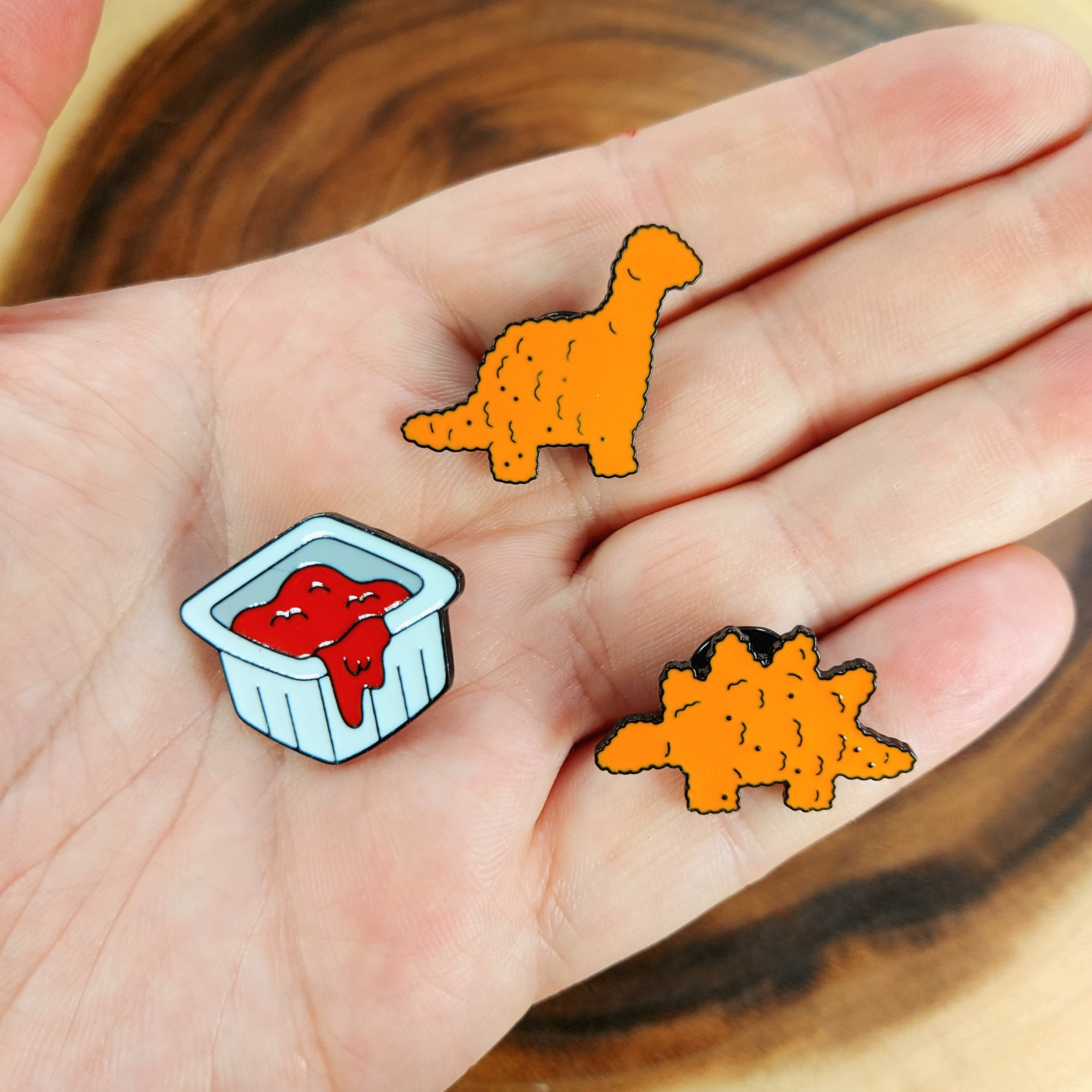 Cute Nugget Dinosaur Pin Set, Jurassic World Park, Dinosaurs Gift, Xmas ...