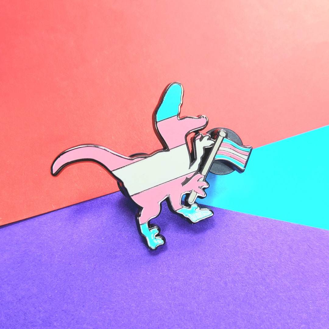 Trans Rex Jurassic Park Pin, Jurassic World, Transgender Flag, Raptor ...