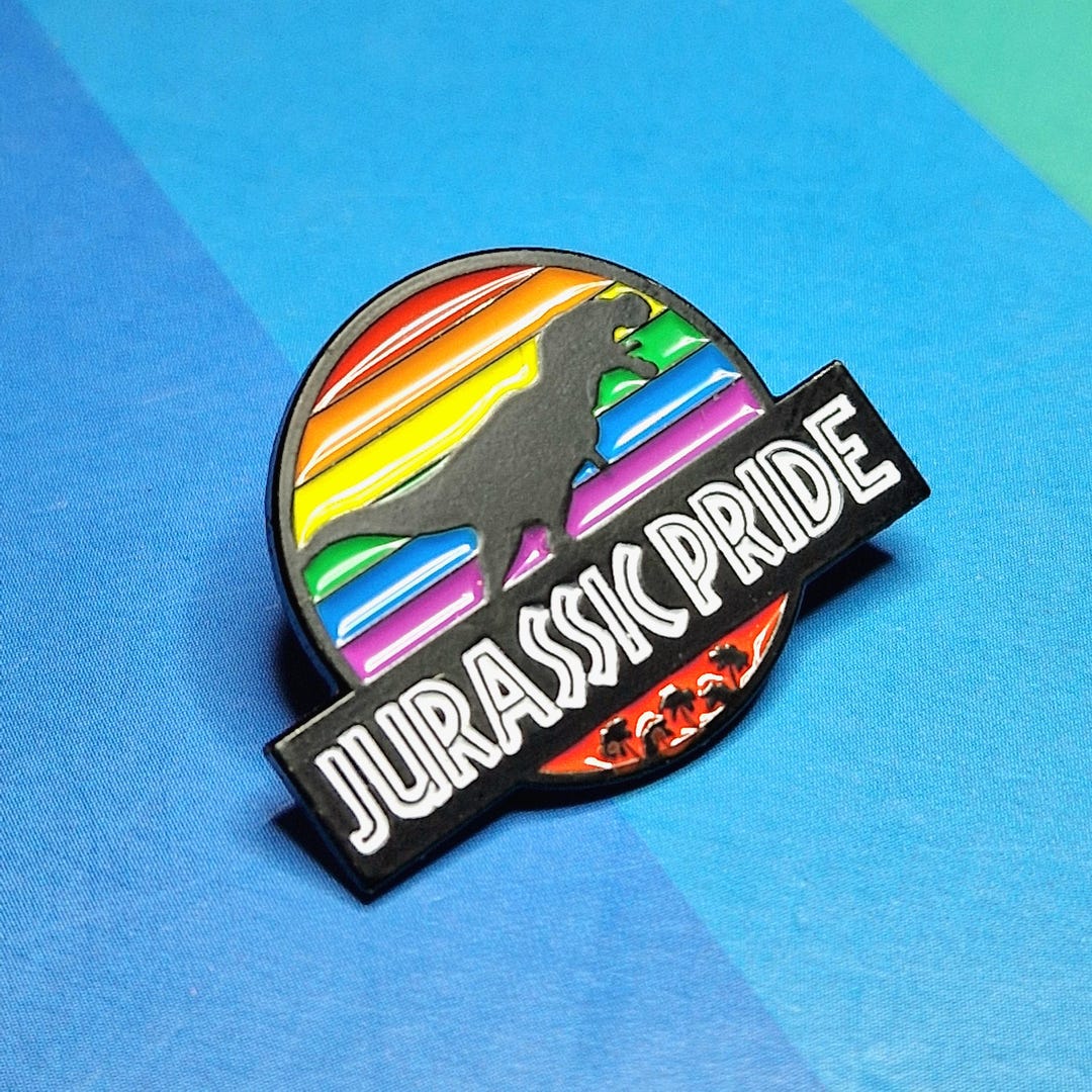 Jurassic Pride Pin, Jurassic Park World, LGBTQ+ Flag, Trex ...