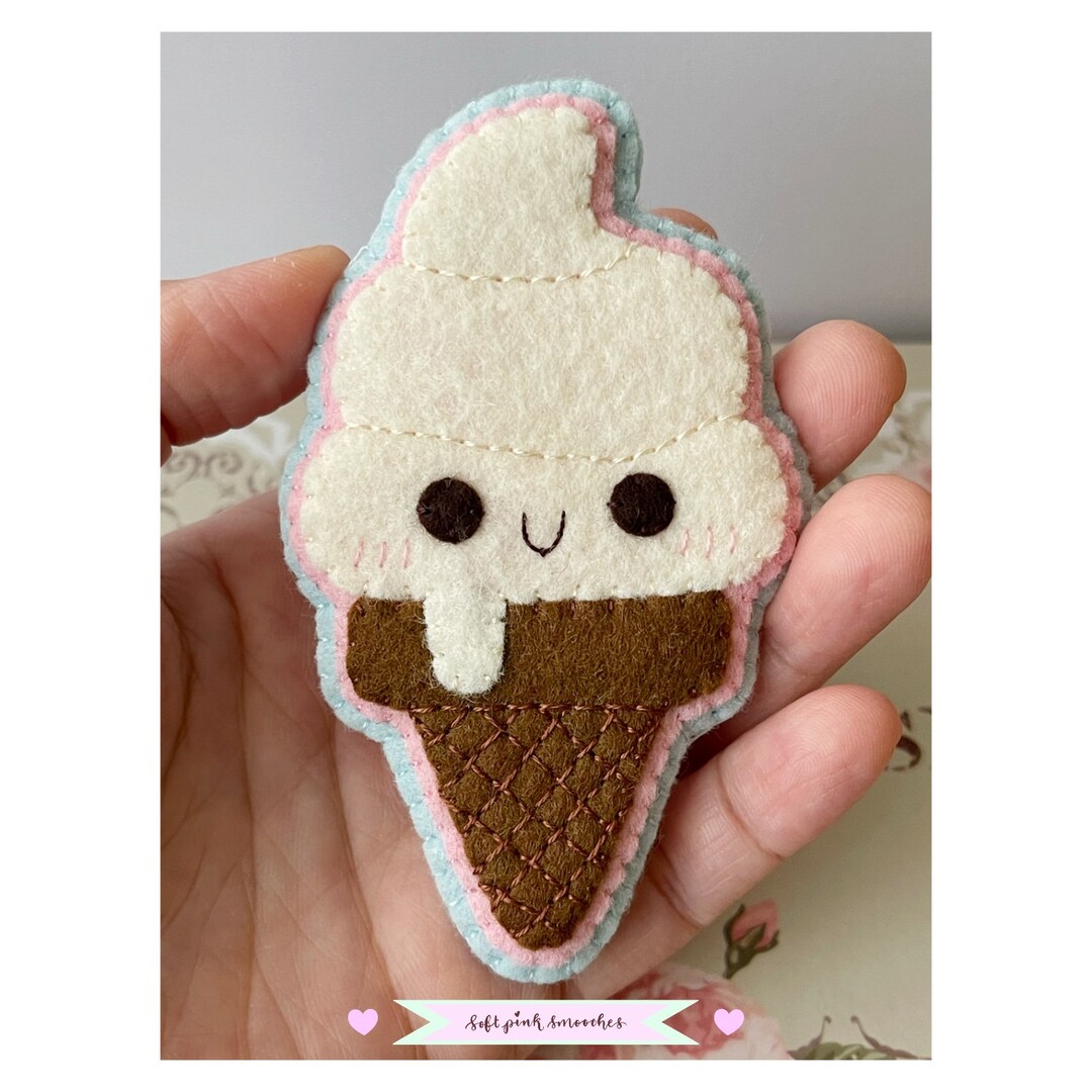 Felt Ice Cream Magnet Locker, Fridge Magnet Wool-blend, Merino Wool ...