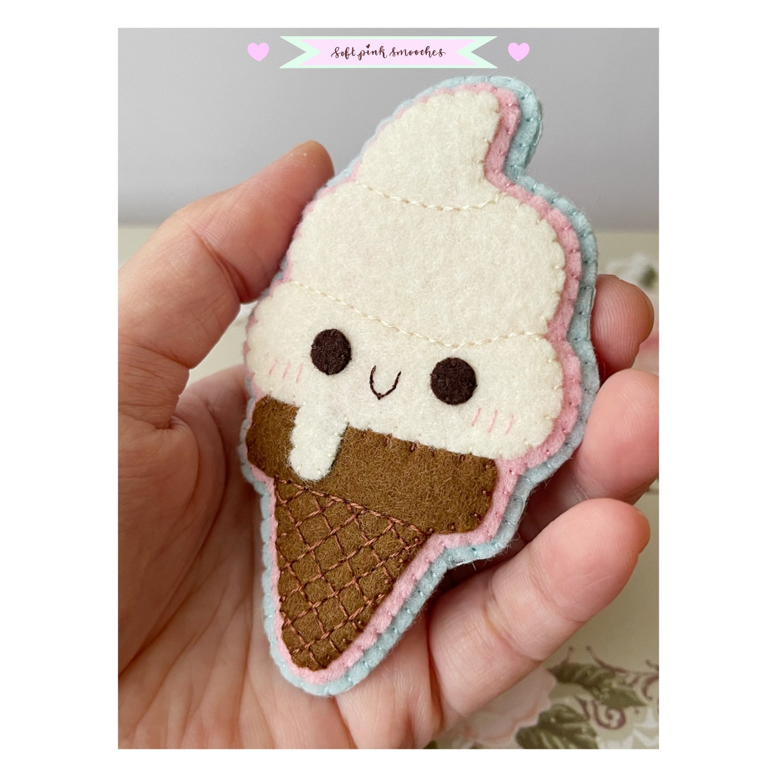 Felt Ice Cream Magnet Locker, Fridge Magnet Wool-blend, Merino Wool ...