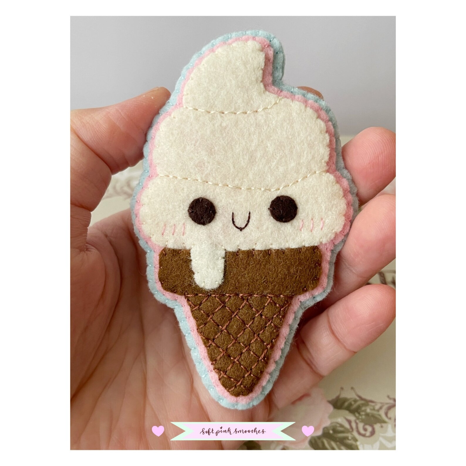 Felt Ice Cream Magnet Locker, Fridge Magnet Wool-blend, Merino Wool ...