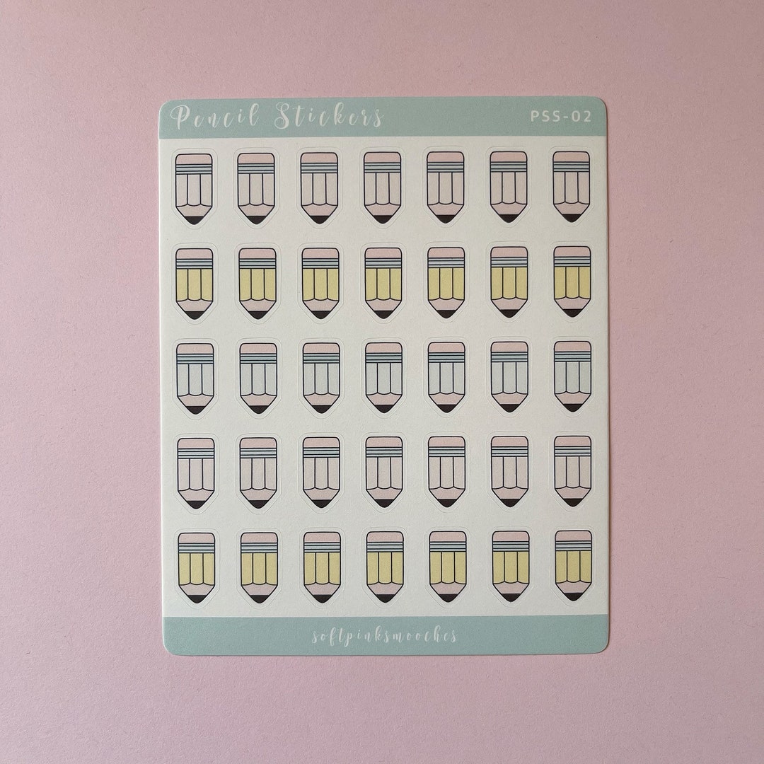 Pencil Sticker Sheet Stickers for Planners Journals - Etsy