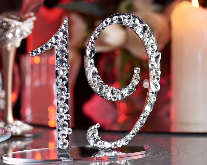 Table Numbers Wedding Gold Table Numbers Decor Rhinestone | Etsy