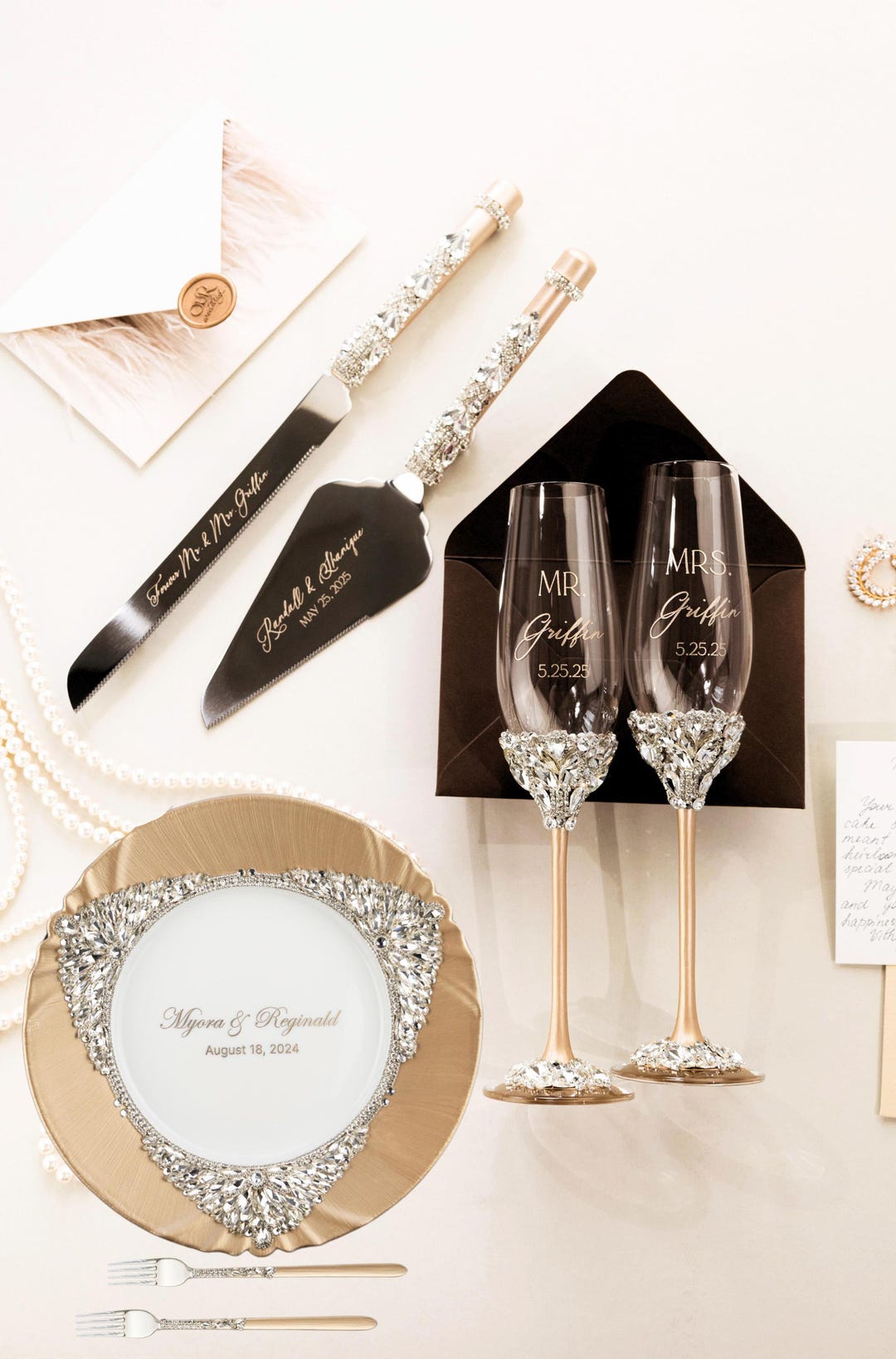 Personalized Wedding Gifts for Couple Champagne Flutes for Bride and ...
