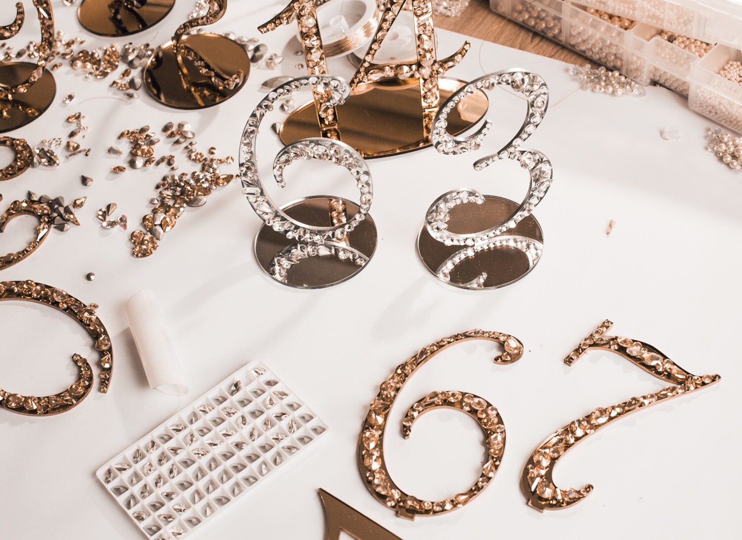 Table Numbers Wedding Gold Table Numbers Decor Rhinestone - Etsy