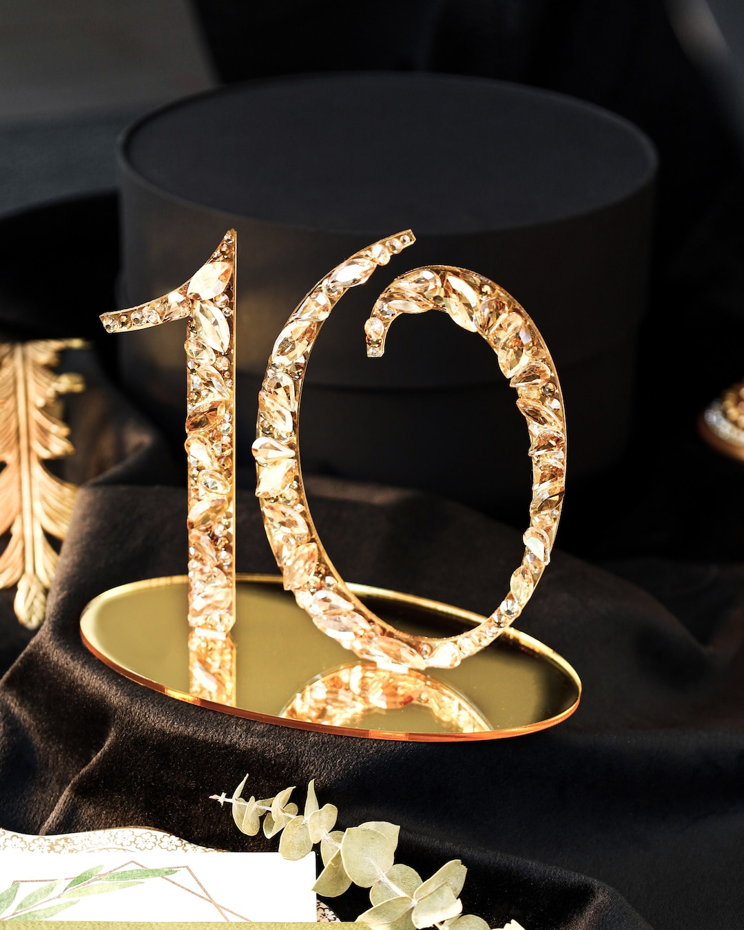 Table Numbers Wedding Gold Table Numbers Decor Rhinestone Number ...