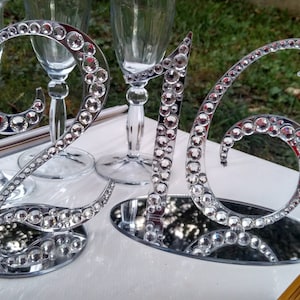 Table Numbers Wedding Silver Table Numbers Decor Rhinestone Number ...