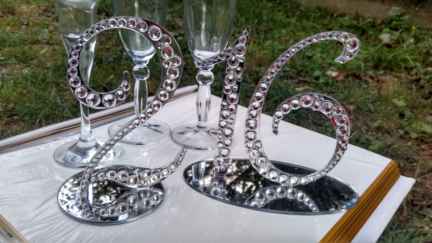 Table Numbers Wedding Silver Table Numbers Decor Rhinestone Number ...