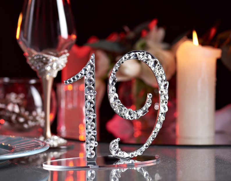 Table Numbers Wedding Gold Table Numbers Decor Rhinestone - Etsy