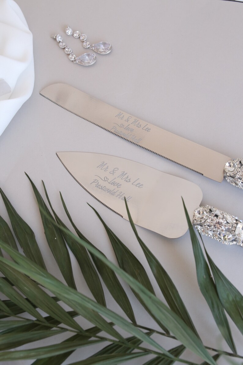 Silver Wedding Cake Cutting Set Cake Cutter and Server for | Etsy