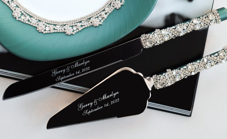 Personalized Wedding Cake Server Set Gold Personalized Gift - Etsy