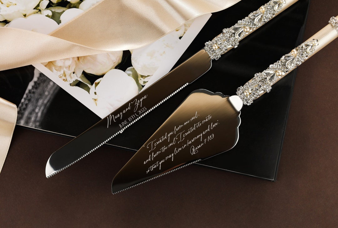 Personalized Wedding Cake Cutting Set Wedding Cake Knife Cutting Set ...