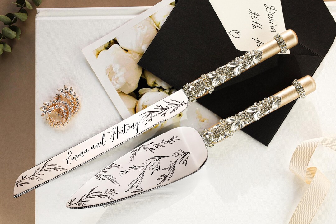 Personalized Wedding Cake Server Set Bridal Shower Gift for Bride ...