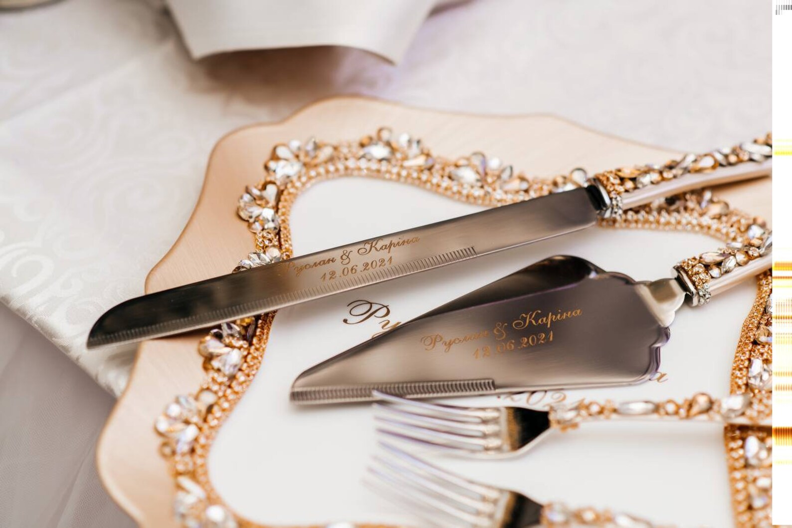 Personalized Wedding Cake Server Set Gold Personalized Gift - Etsy
