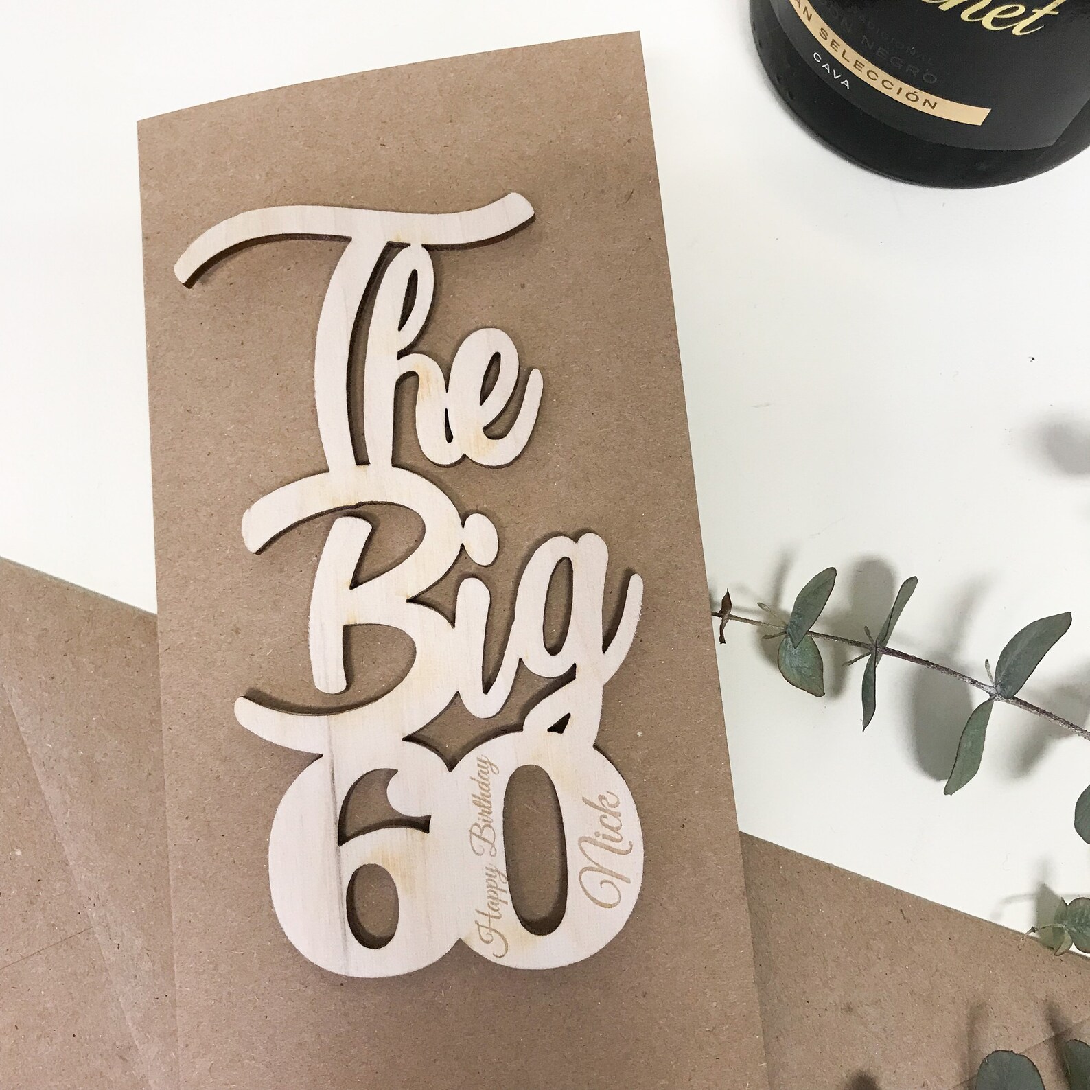 Personalized 60th Birthday Card: Engraved Wooden Keepsake - Etsy UK