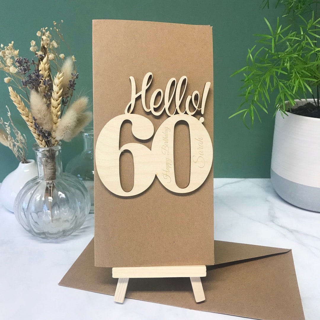 Hello 60 Birthday Card Birthday Cards for 60th Birthdays - Etsy